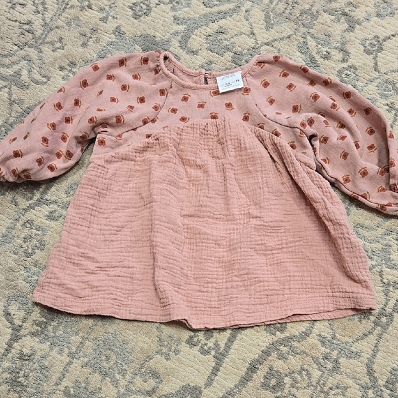 Zara | Dresses | Zara Pink Longsleeve Baby Dress | Poshmark
